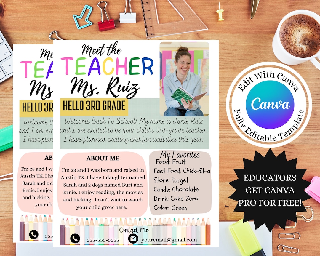 Meet the Teacher Editable Template Back to School Welcome Letter First ...