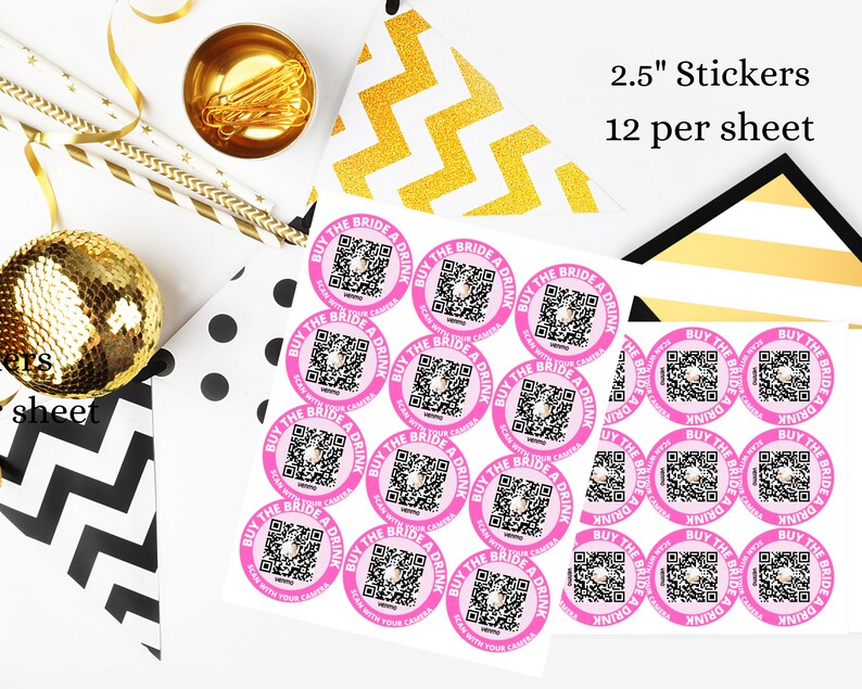 Bachelorette Party Venmo Stickers Cash App Bachelorette Qr - Etsy