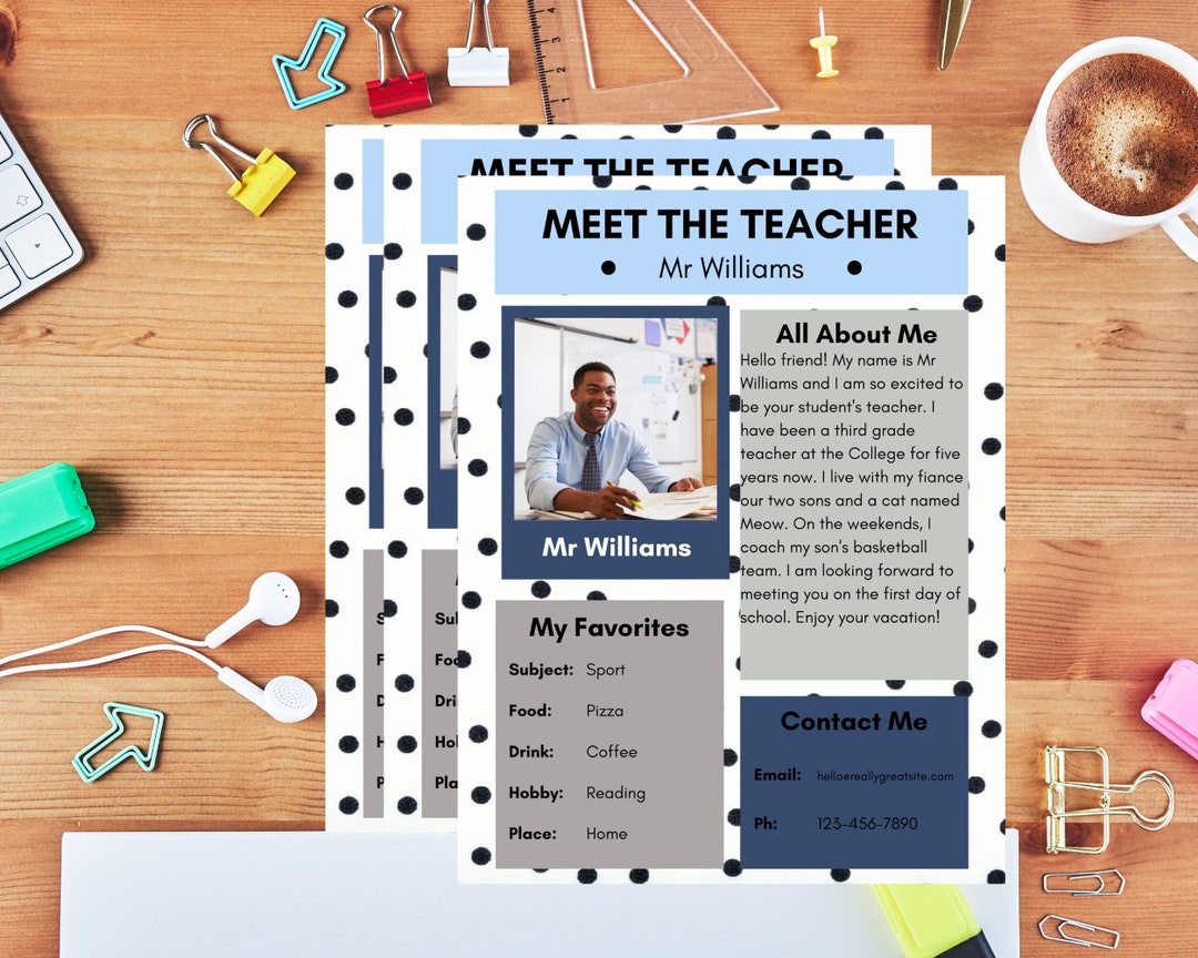 Meet the Teacher Template Back to School Editable Template New Teacher ...