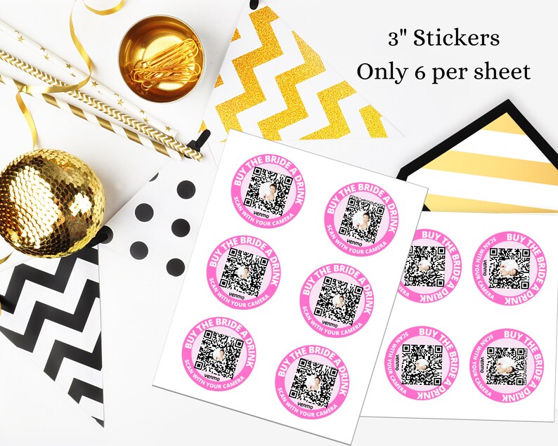 Bachelorette Party Venmo Stickers Cash App Bachelorette Qr - Etsy