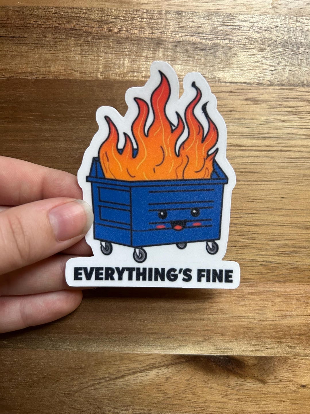 Dumpster Fire Sticker | Meme Sticker | Chaos Sticker | Funny Sticker ...