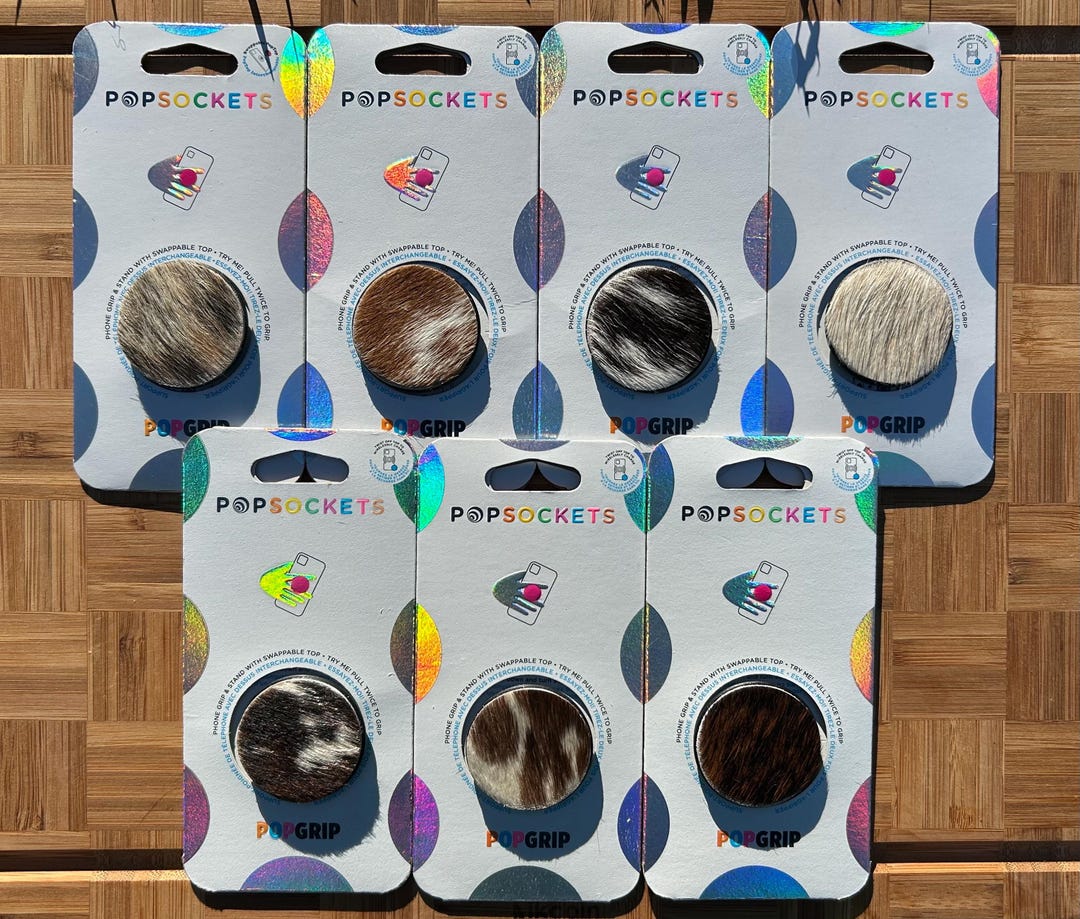 Cowhide Popsocket: Genuine Leather Phone Grip - Etsy