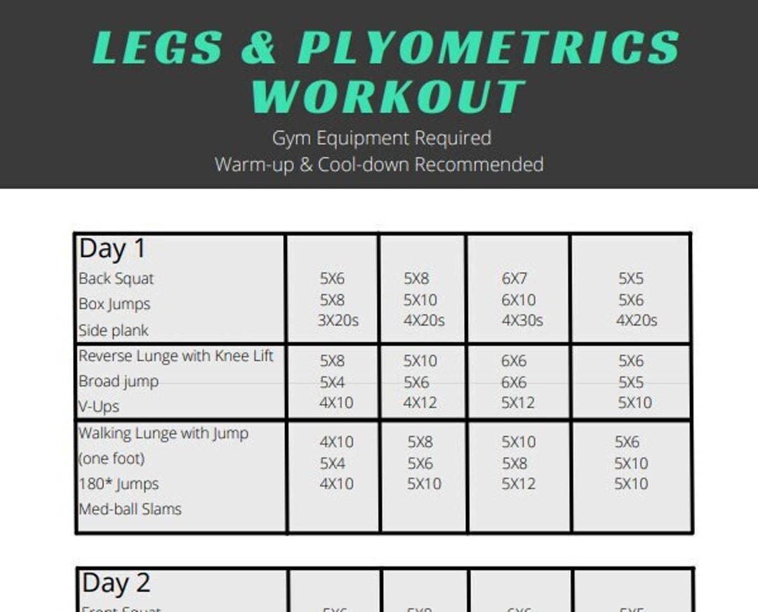 Powerful Legs Workout - Etsy