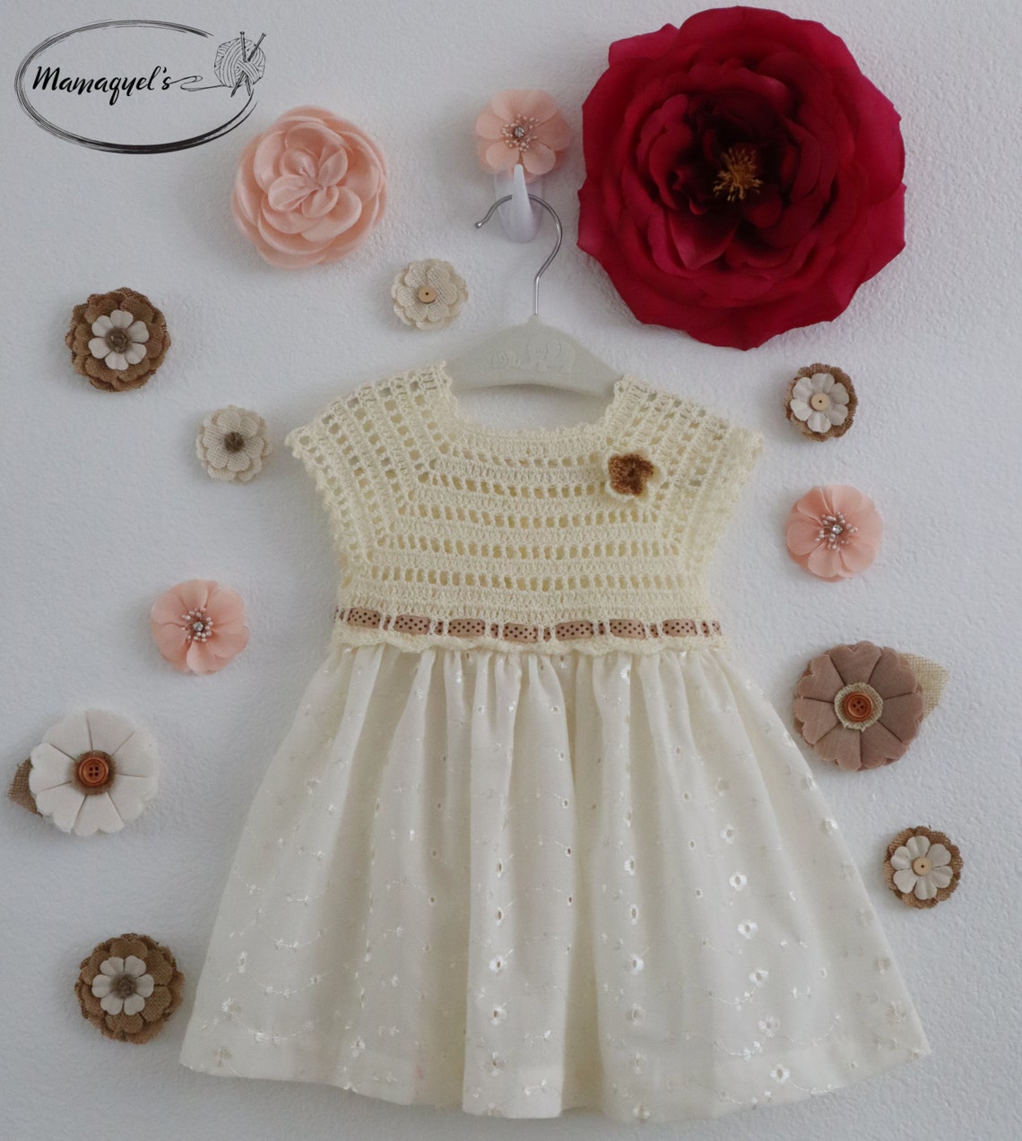Cream and White Baby Dress - Etsy
