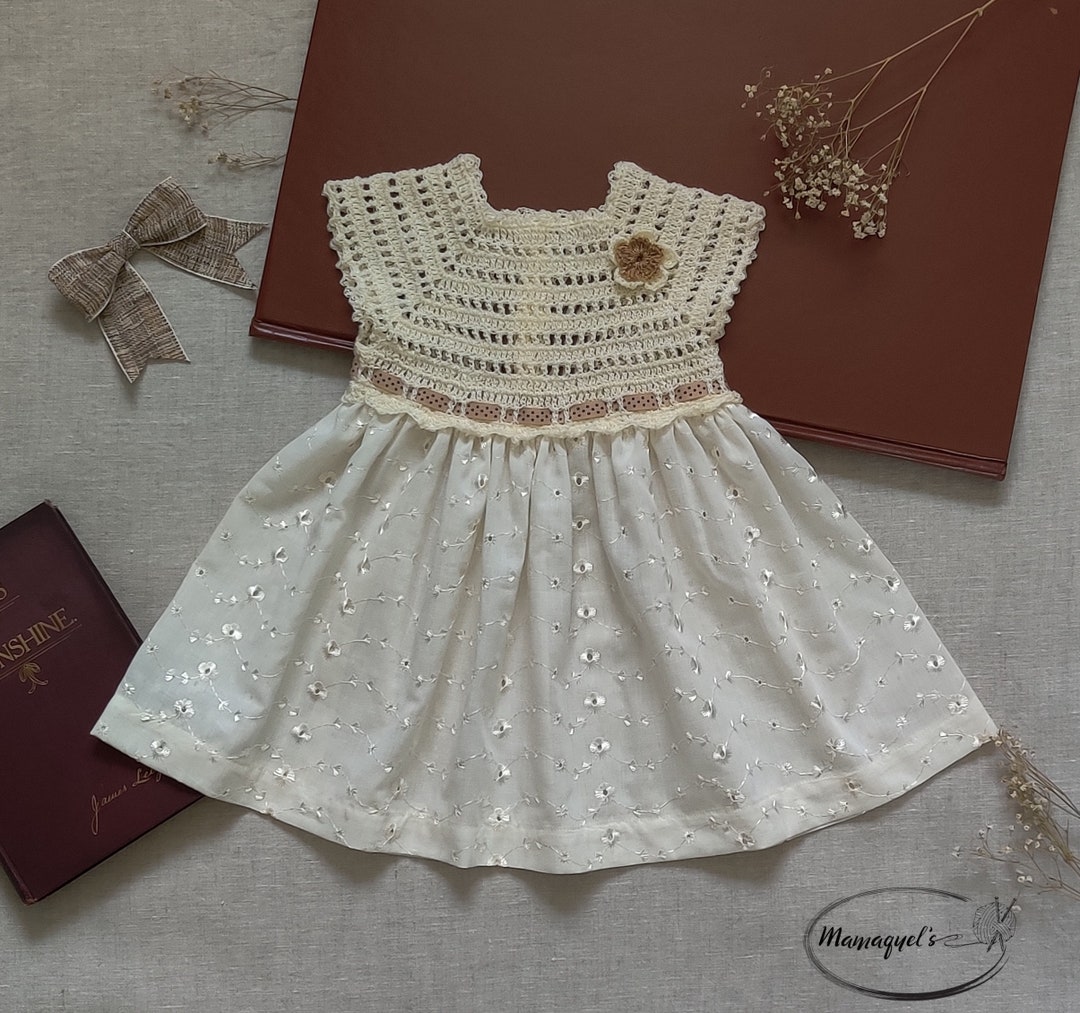 Cream and White Baby Dress - Etsy