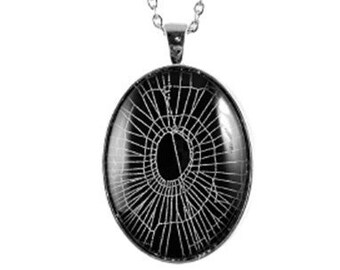 Spider Web Preserved in a 1.5 Inch Oval Glass Pendant Necklace - Etsy