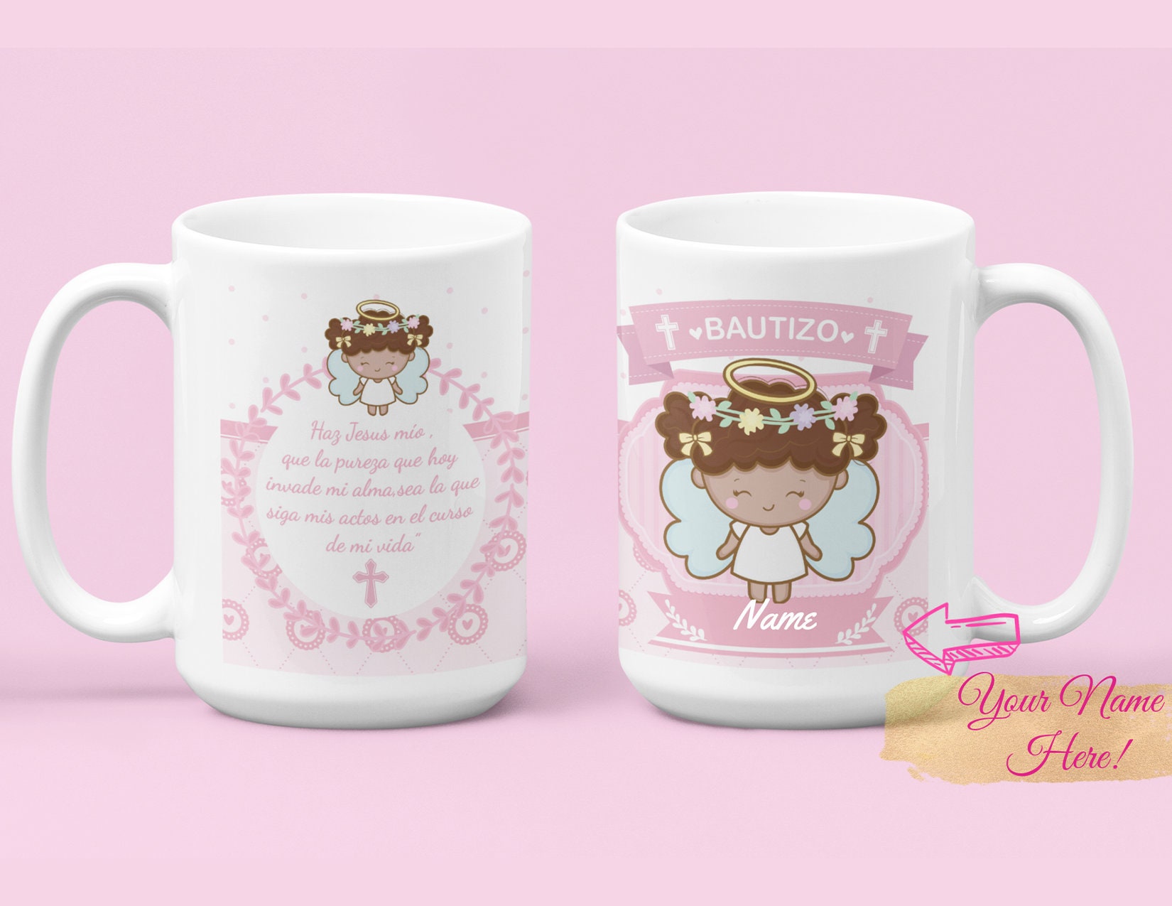 Baptism Personalized Mugs Girl Mug 15 Oz, Spanish Baptism Mug ...
