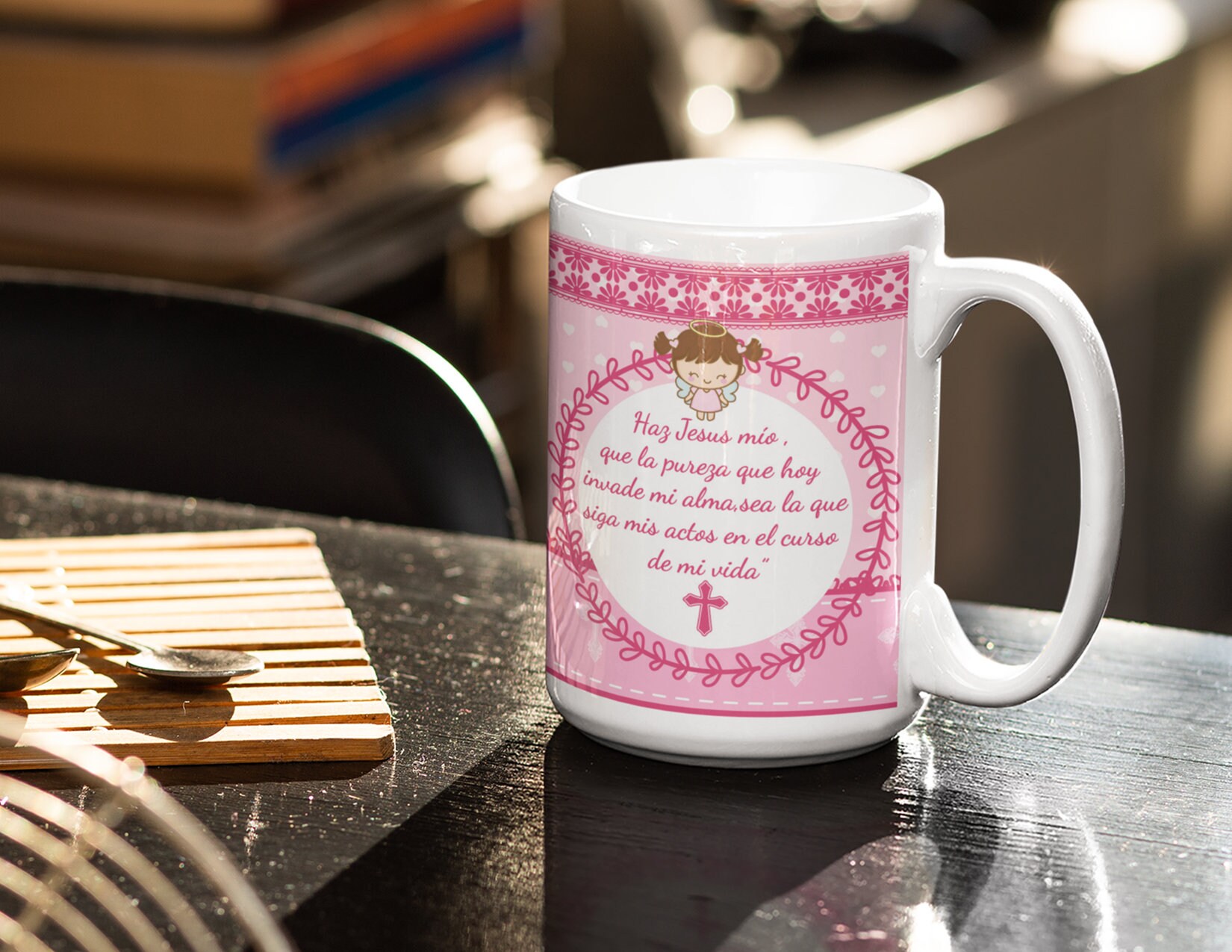 Baptism Personalized Mugs Girl Mug 15 Oz, Spanish Baptism Mug ...