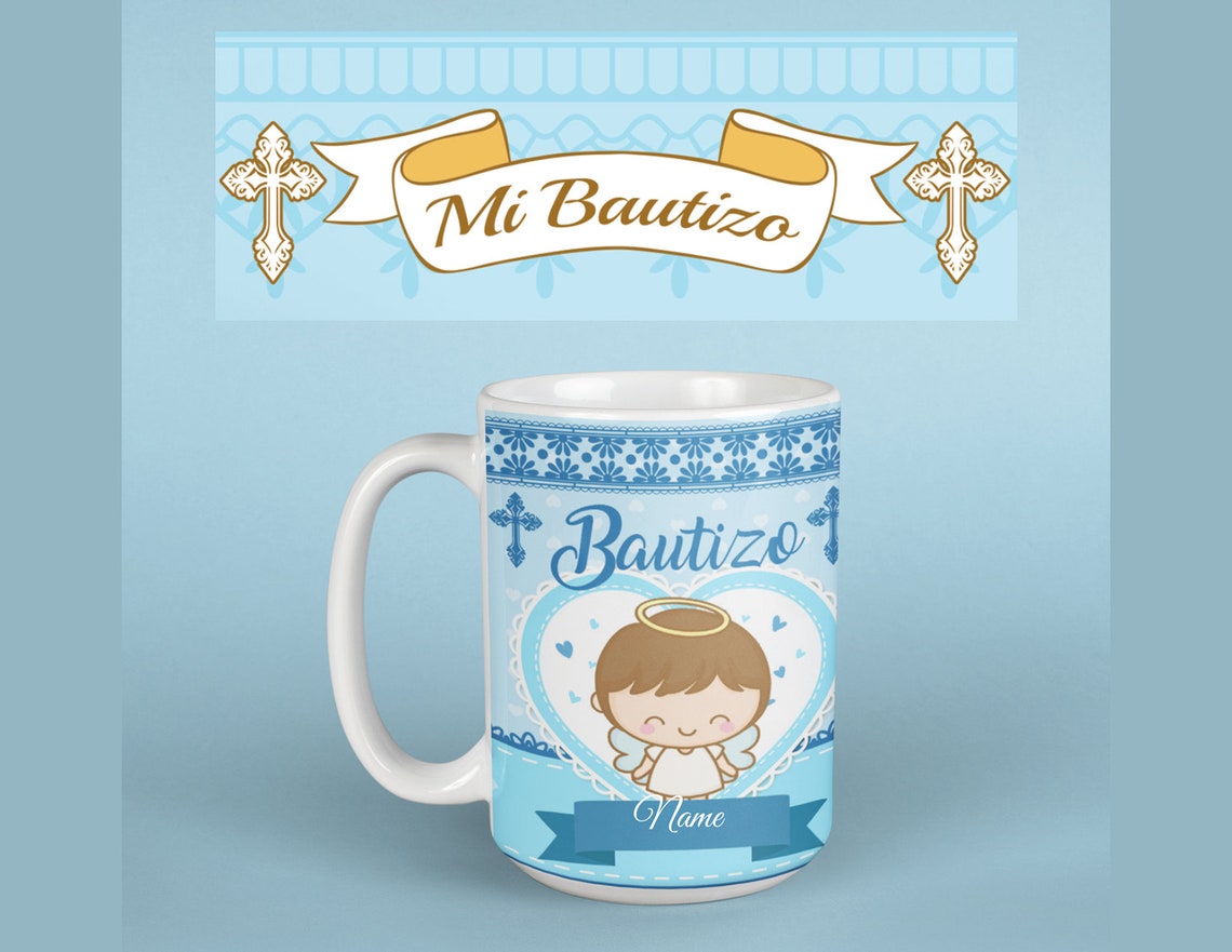 Baptism Personalized Mugs Boy Mug 15 Oz, Spanish Baptism Mug ...
