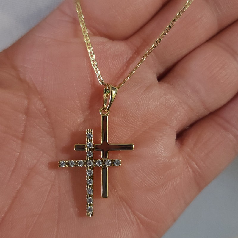 Double Cross Necklace - Etsy