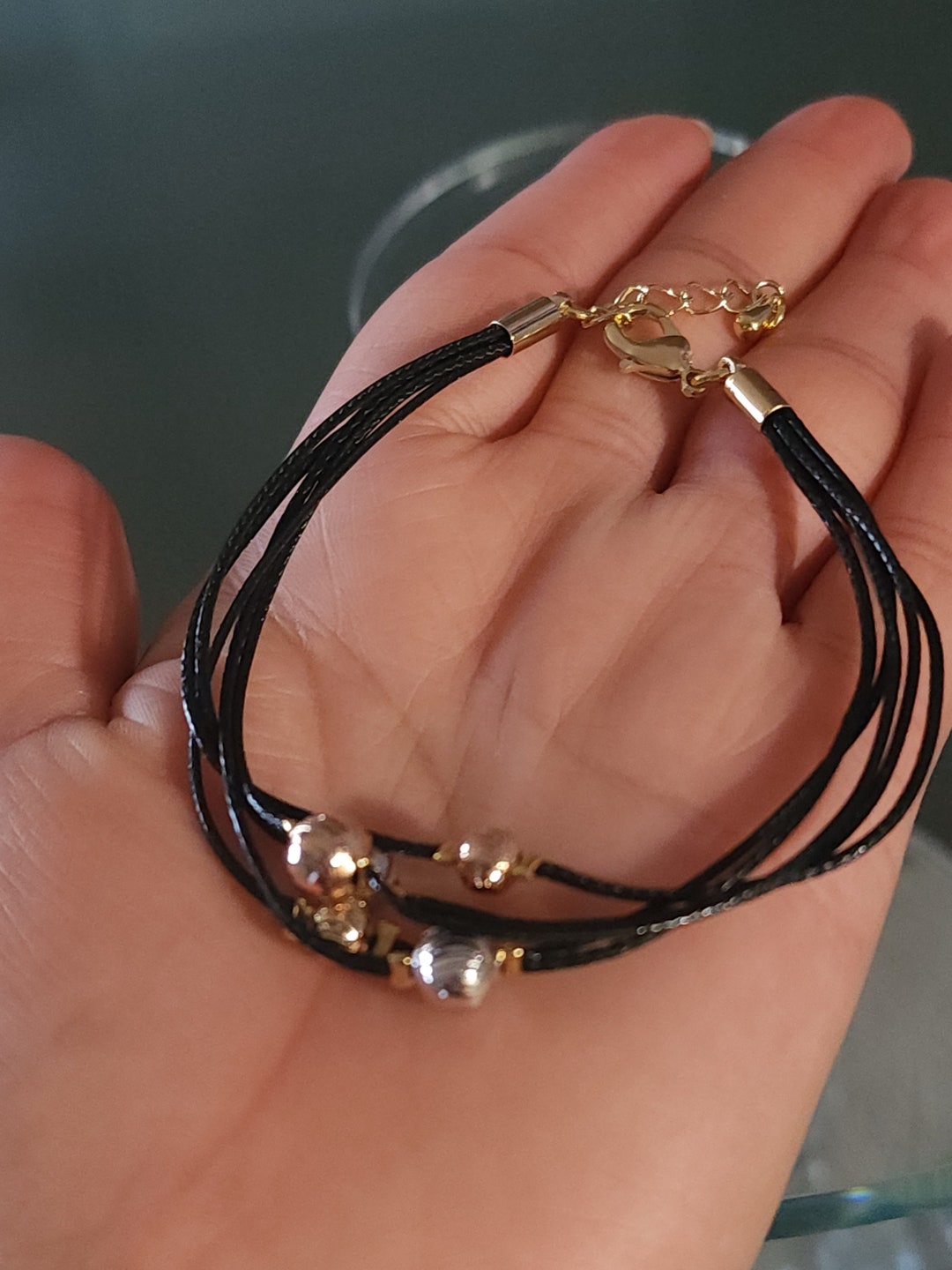 Tri Color Balls Bracelet, 18k Laminated Gold, Adjustable - Etsy