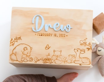 Personalized Baby Memory Box, Custom Baby Keepsake Box, Wooden Keepsake ...