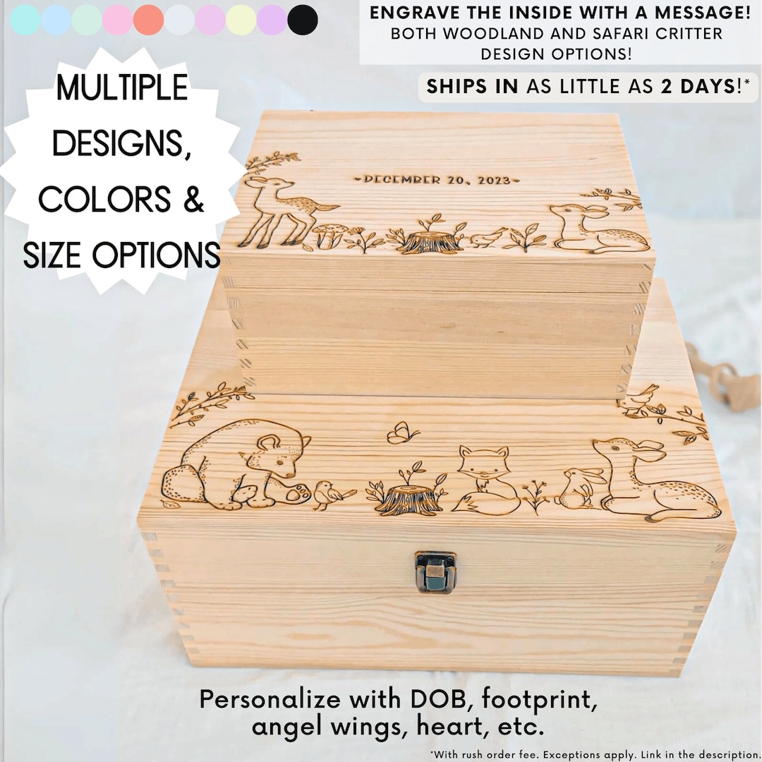 Engraved Baby Keepsake Box Large, Baby Memory Box, Baby Box,baby Stuff ...