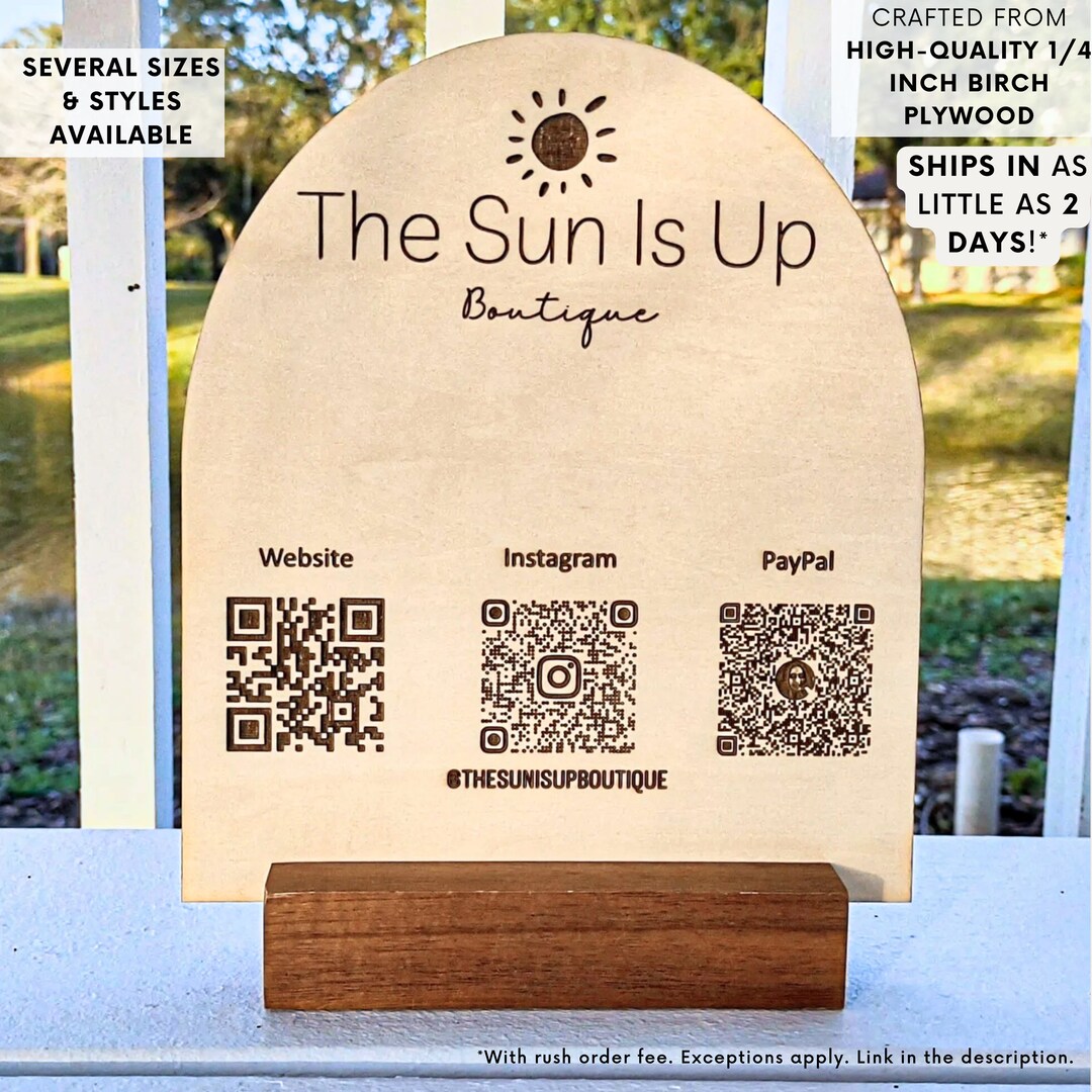Personalized Business Stand Sign, QR Code Sign, Payment Sign, Business ...