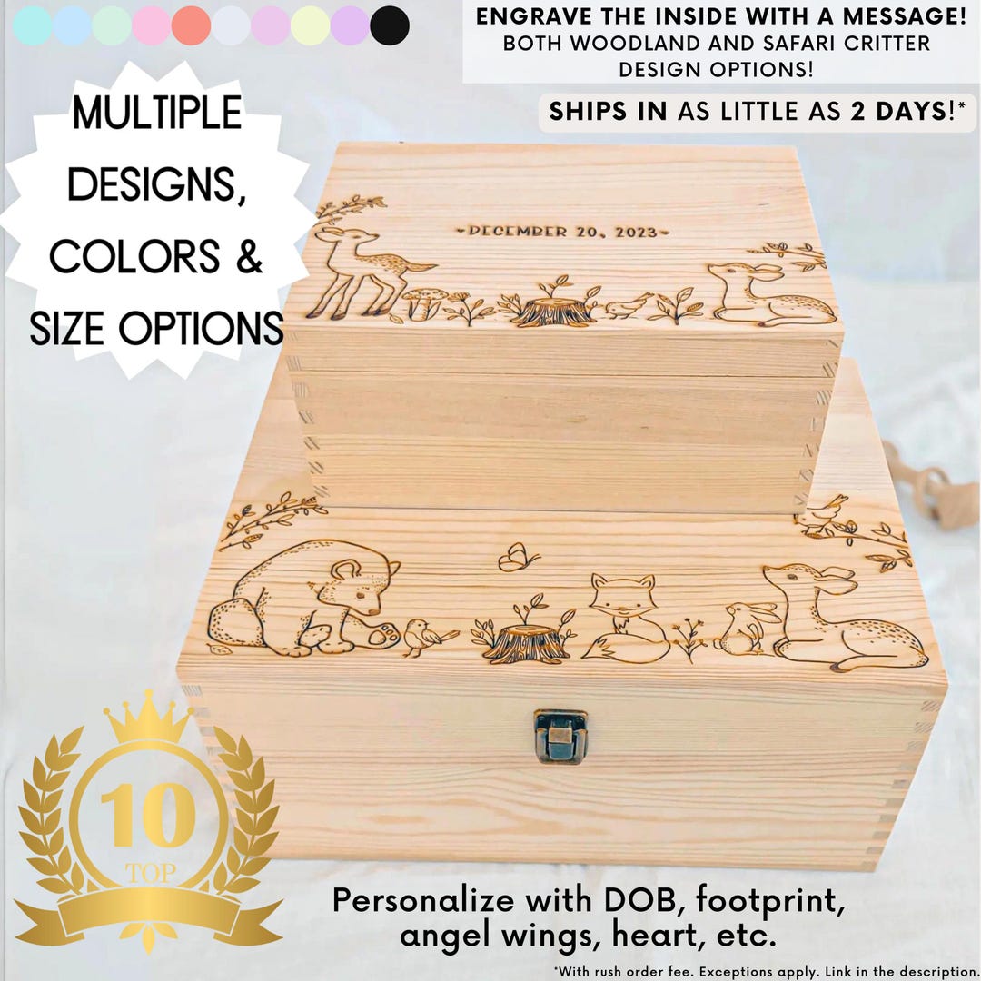 Engraved Baby Keepsake Box Large, Pooh Baby Memory Box,custom Baby Box ...
