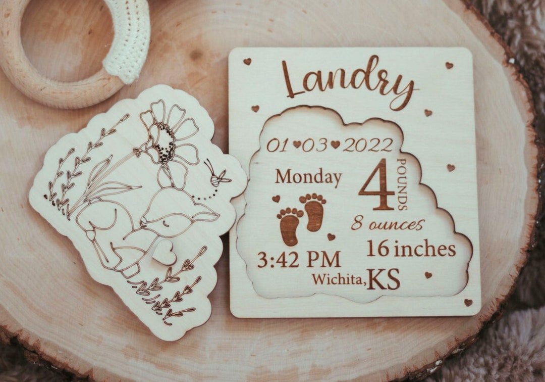 Personalized Baby Birth Stats Gift, Baby Birth Info Deer Baby Puzzle ...