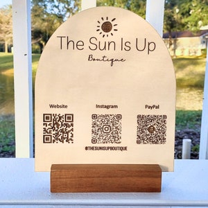 Personalized Business Stand Sign, QR Code Sign, Payment Sign, Business ...