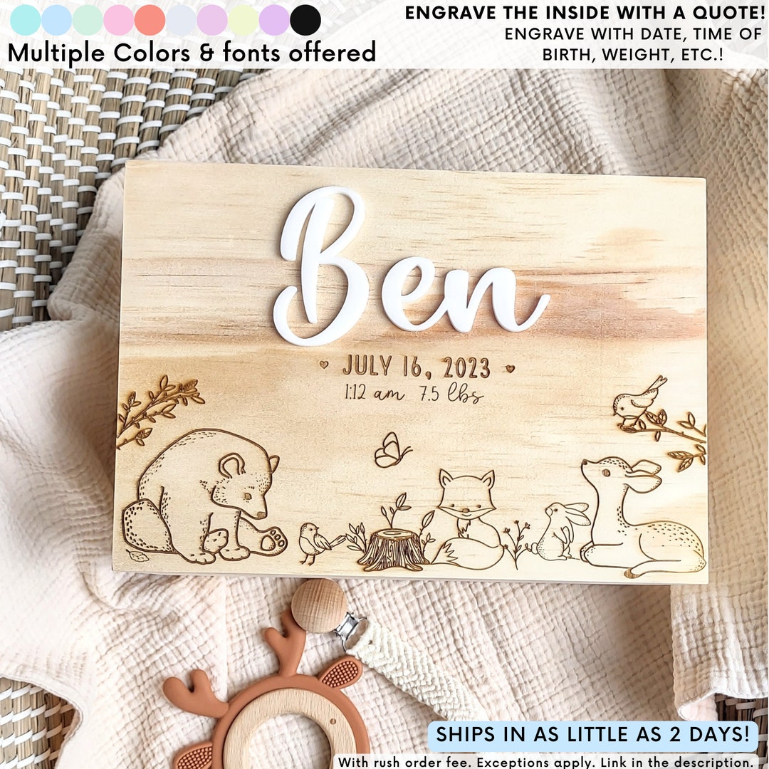 Baby Keepsake Box Newborn Memory Organizer,baby Memory Box Boy Girl ...