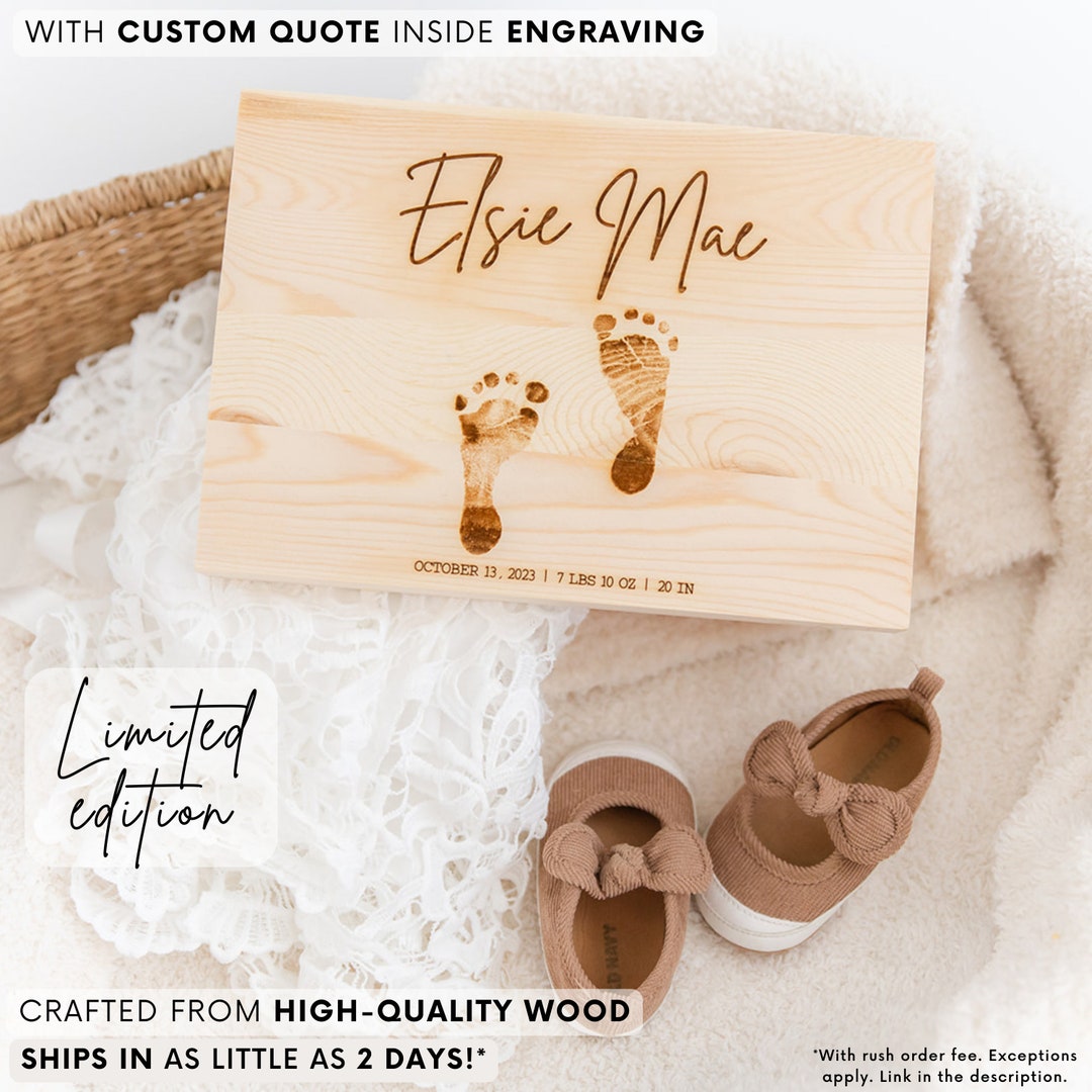 Premium Baby Footprint Keepsake Box for Baby Footprint Gift, Baby Feet ...