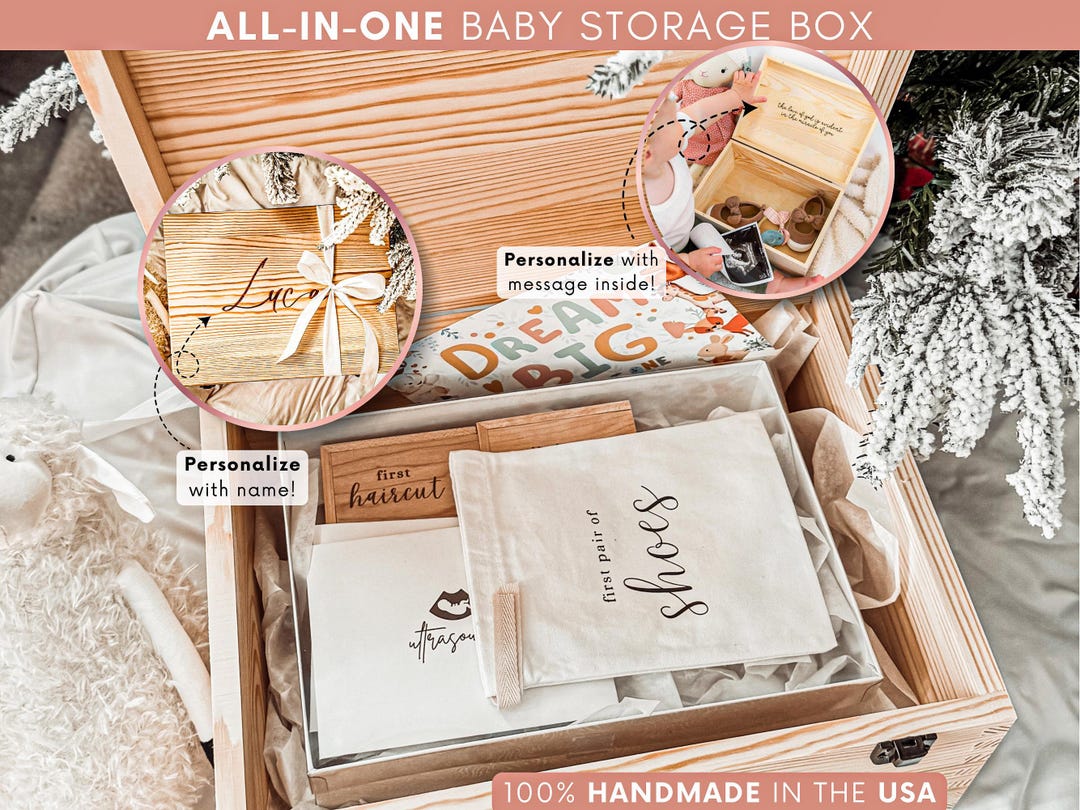 Personalised New Baby Large Wooden Memory Box Gifts Ideas for Baby Girl ...