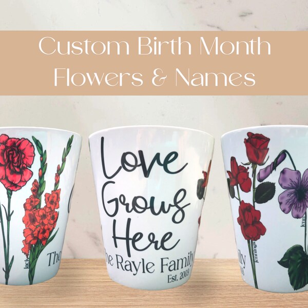 Birth Flower Planter - Etsy