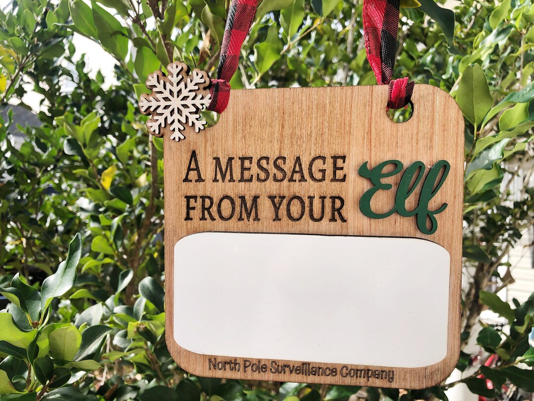 Elf Prop Message Board, Personalized Shelf Dry Erase Board, Christmas ...