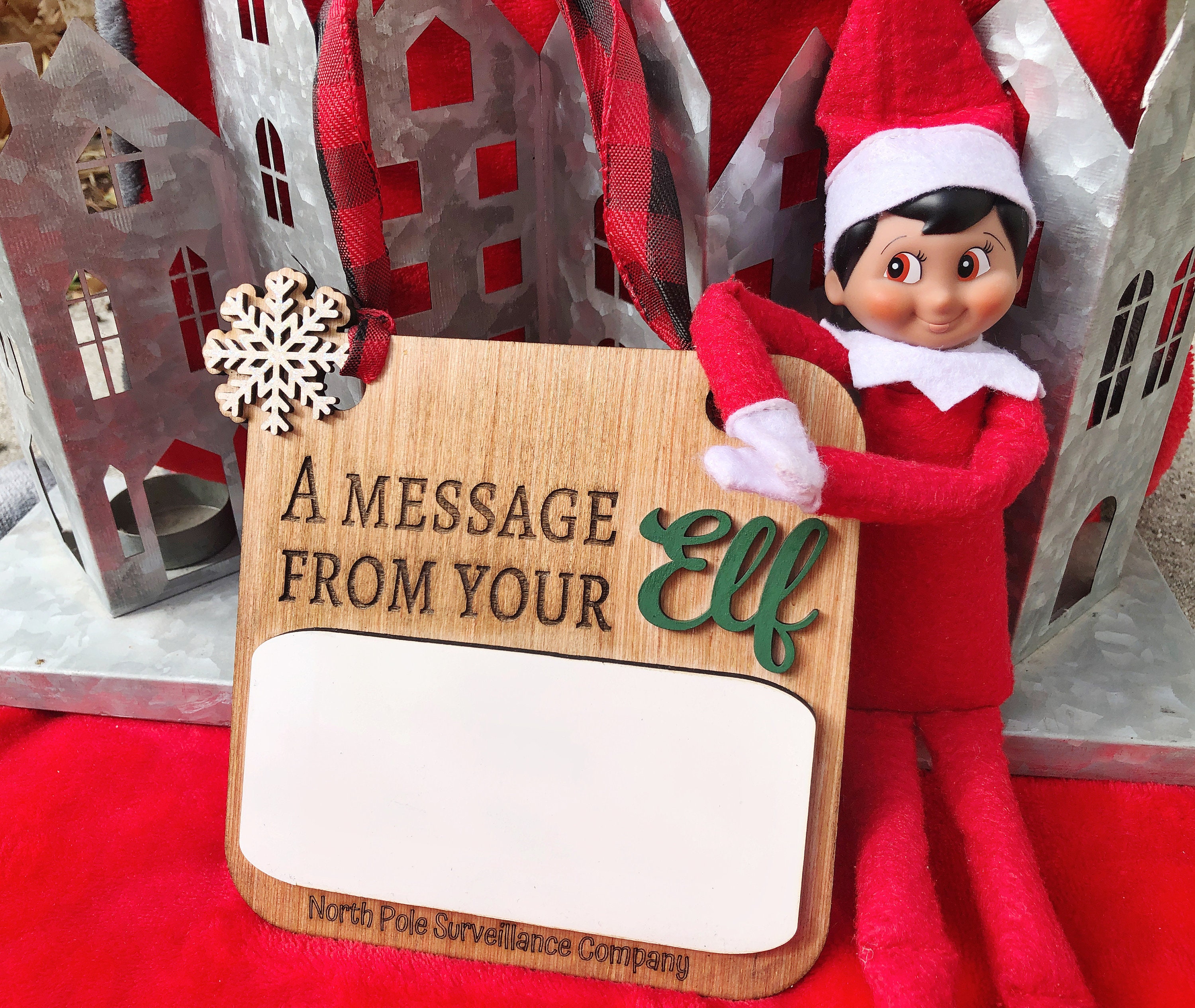 Elf Prop Message Board, Personalized Shelf Dry Erase Board, Christmas ...