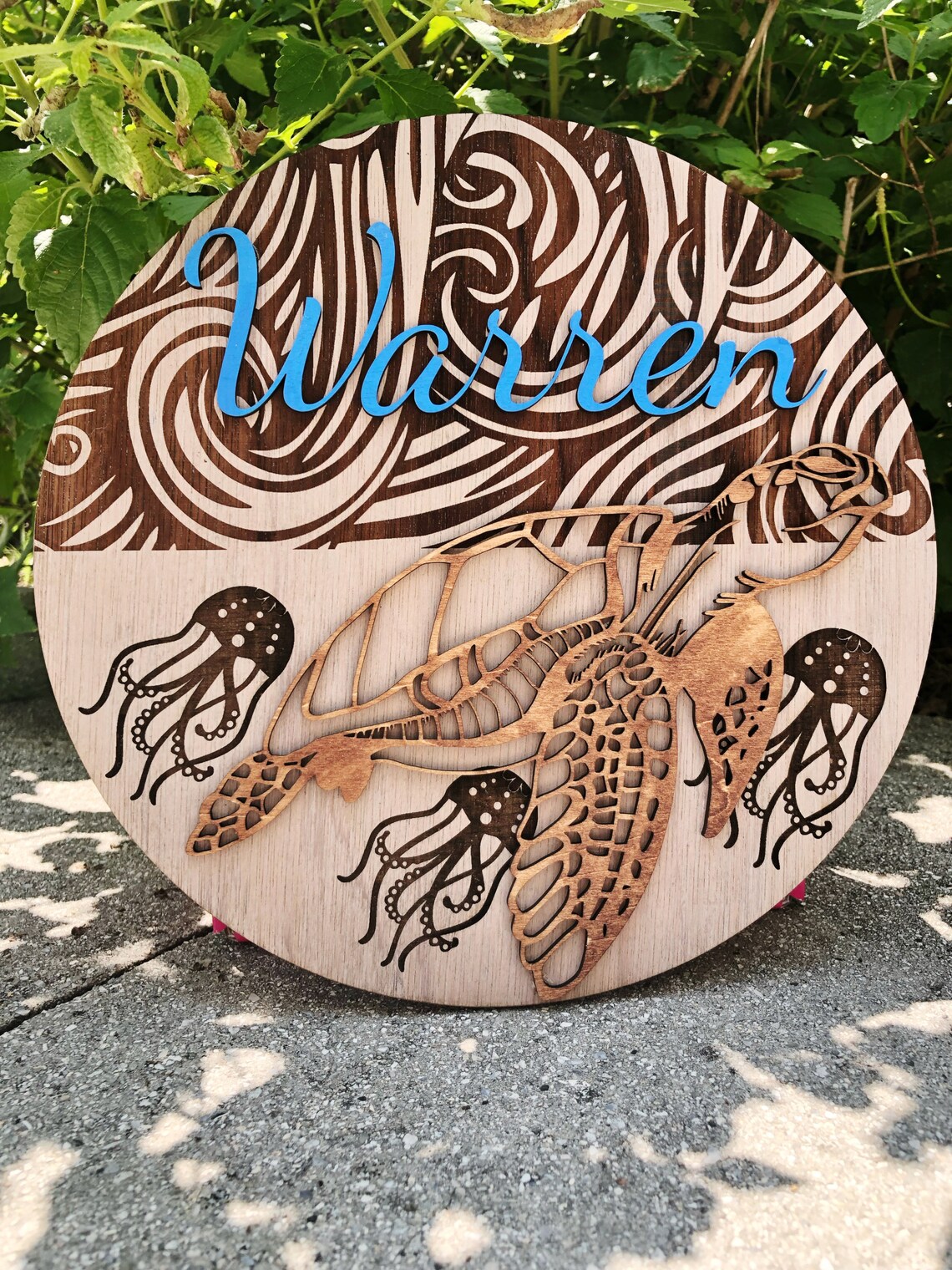 Custom Name Sign, Sea Turtle Door Hanger, Custom Wood Sign, Nautical ...