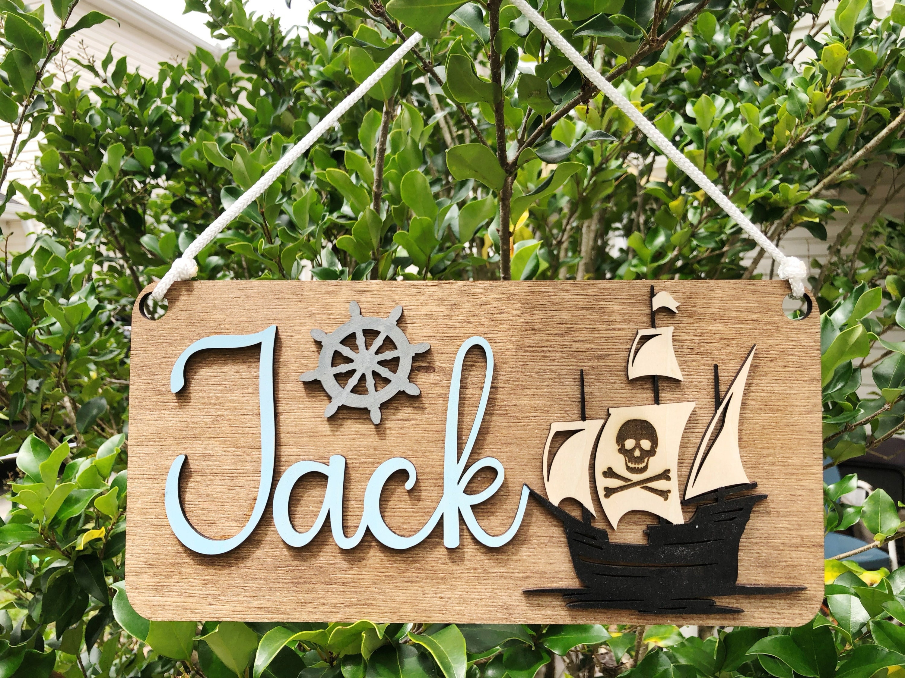 Custom Name Sign, Pirate Door Hanger, Pirate Wall Art, Under the Sea ...