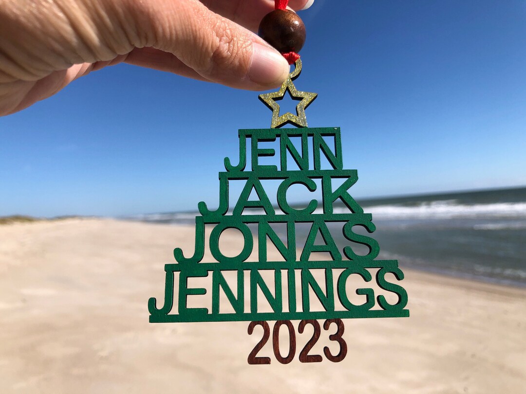 Family Tree Word Art Names Christmas Keepsake Ornament, Personalized ...
