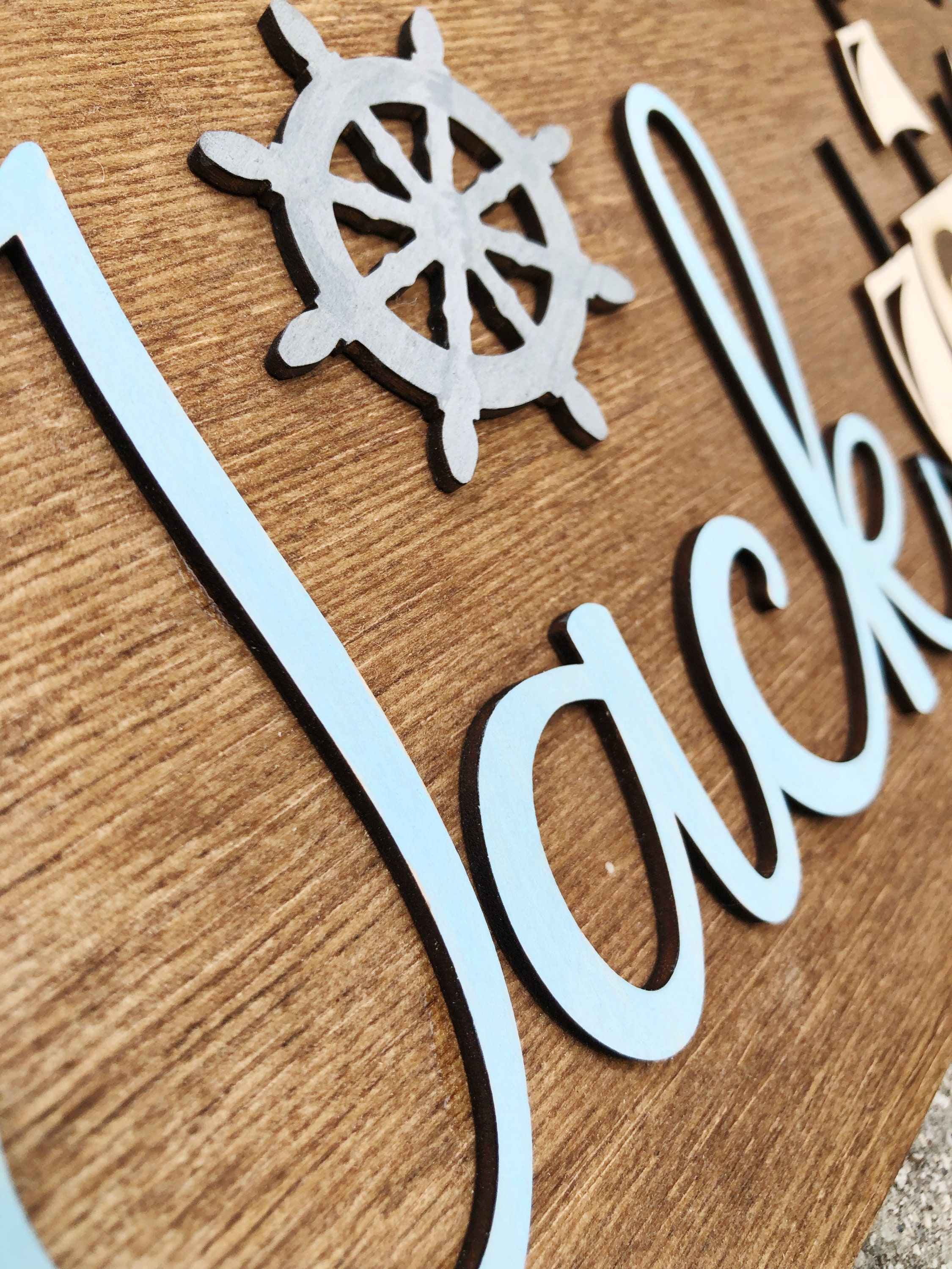 Custom Name Sign, Pirate Door Hanger, Pirate Wall Art, Under the Sea ...