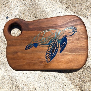 Sea Turtle Charcuterie Board, Wood Resin, Custom Serving Platter ...