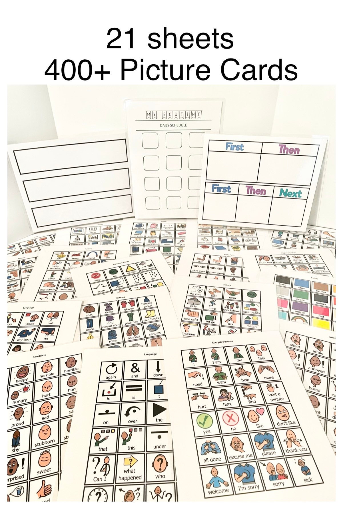 Picture Card Bundle 21 Sheets 400 Cards Cardstock - Etsy