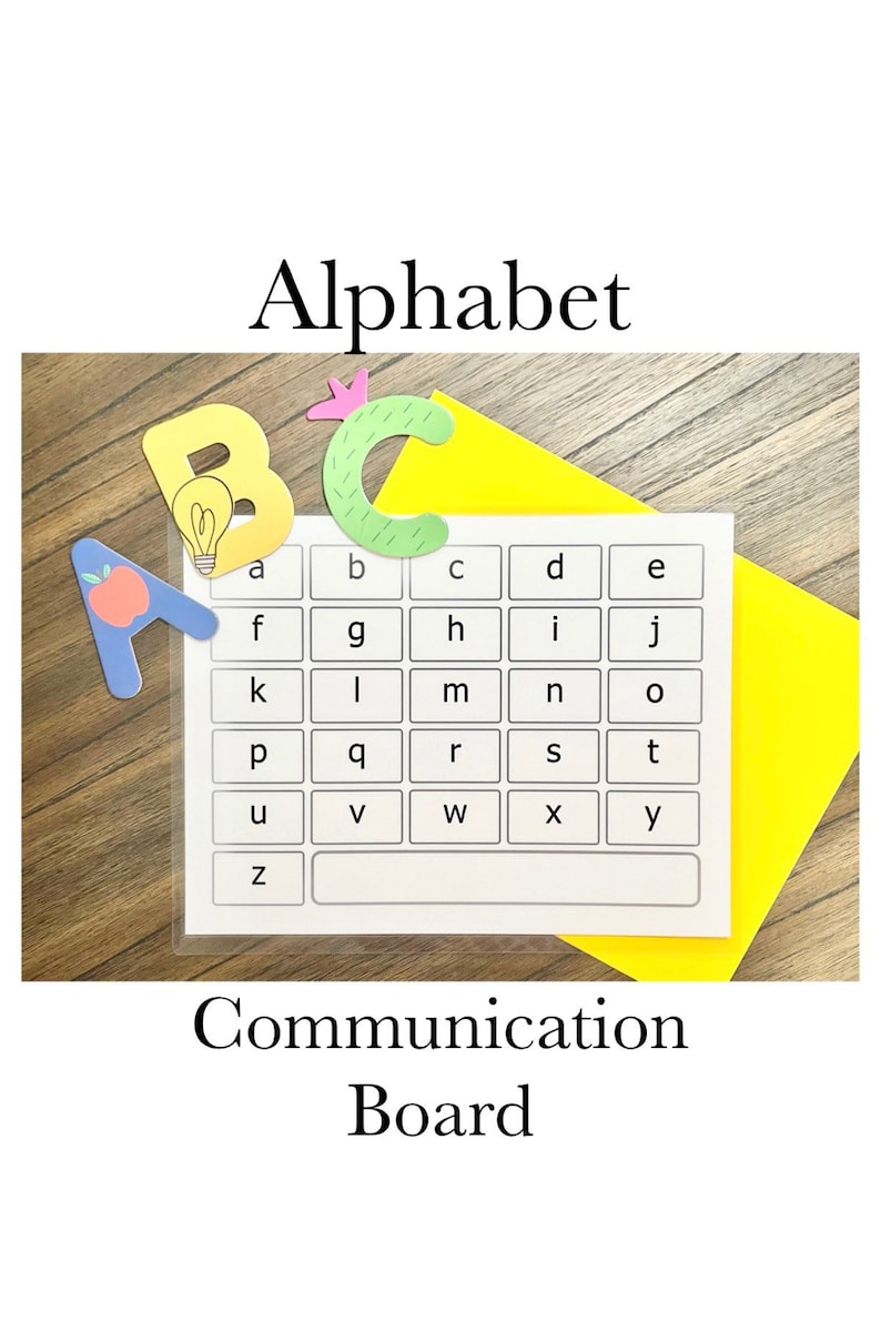 Alphabet Communication Board Autism Apraxia Non-verbal - Etsy