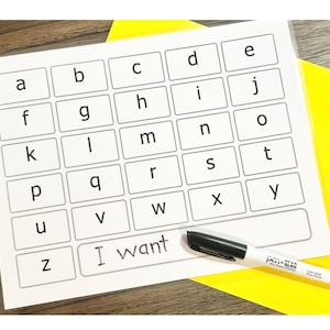 Alphabet Communication Board- Autism - Apraxia - Non-verbal - Etsy