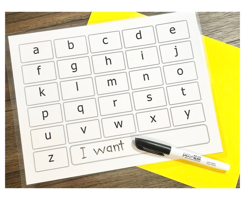 Alphabet Communication Board Autism Apraxia Non-verbal - Etsy