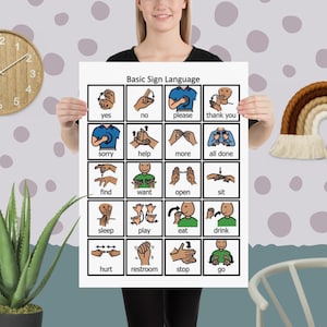 Basic Sign Language Poster - Etsy