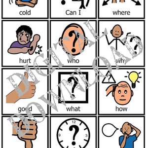 Picture Communication Keyring Cards Digital Download - Etsy