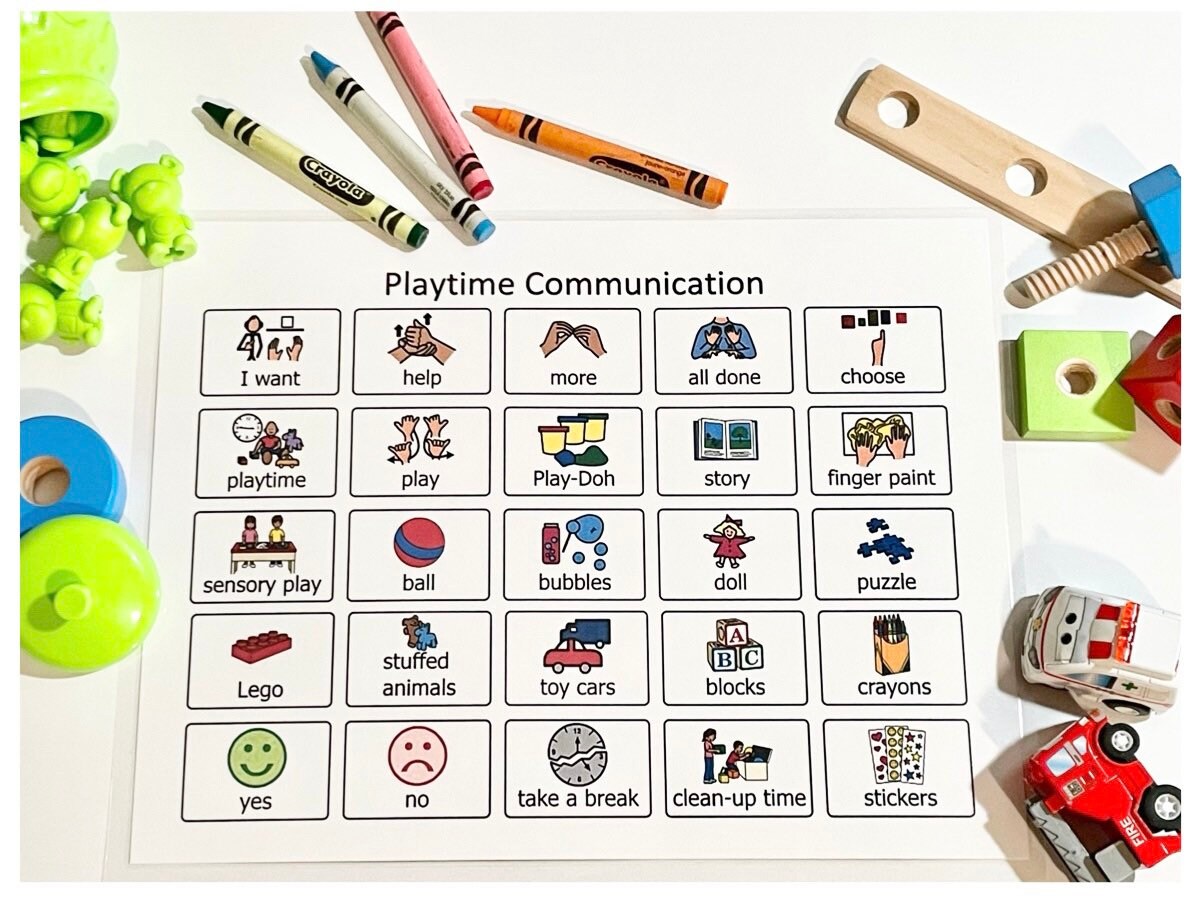 Playtime Communication Board Digital Download Speech - Etsy