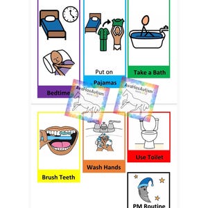 Night-time Routine Visual Aid Support Booklet- Autism- Visual Schedule ...