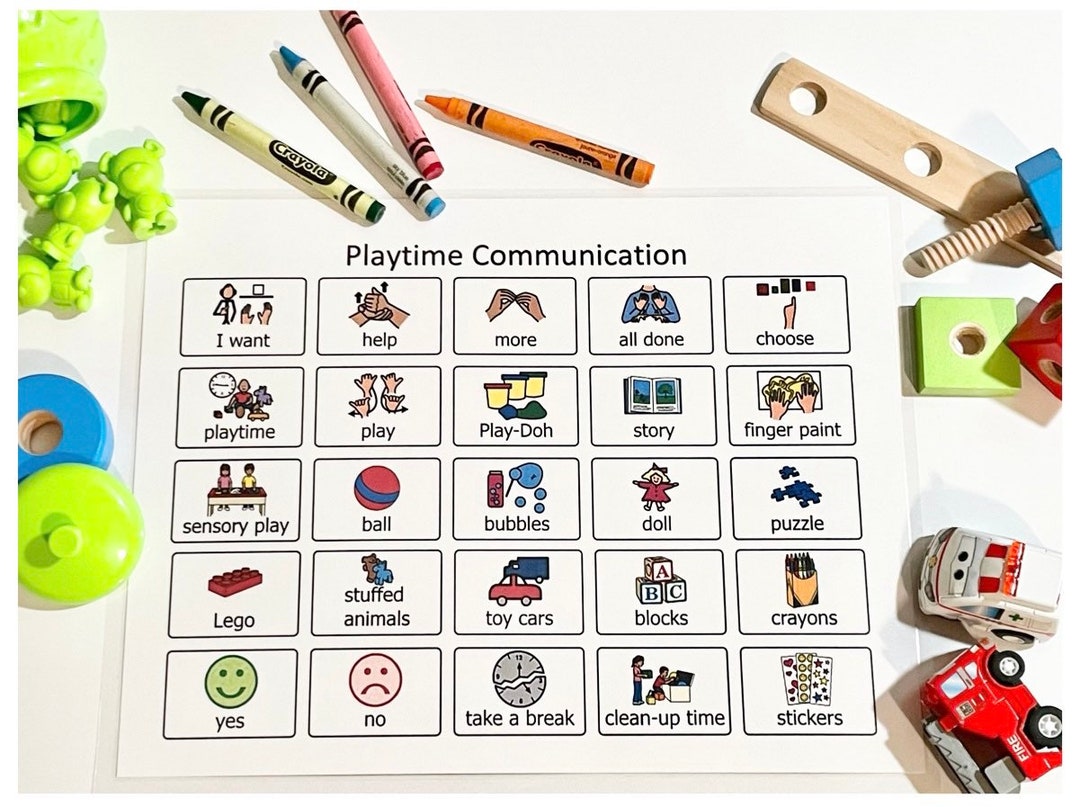Playtime Communication Board - Speech Therapy - Non-verbal - Autism ...