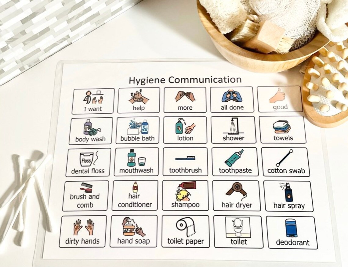 Hygiene Communication Board Autism Apraxia Non Verbal - Etsy