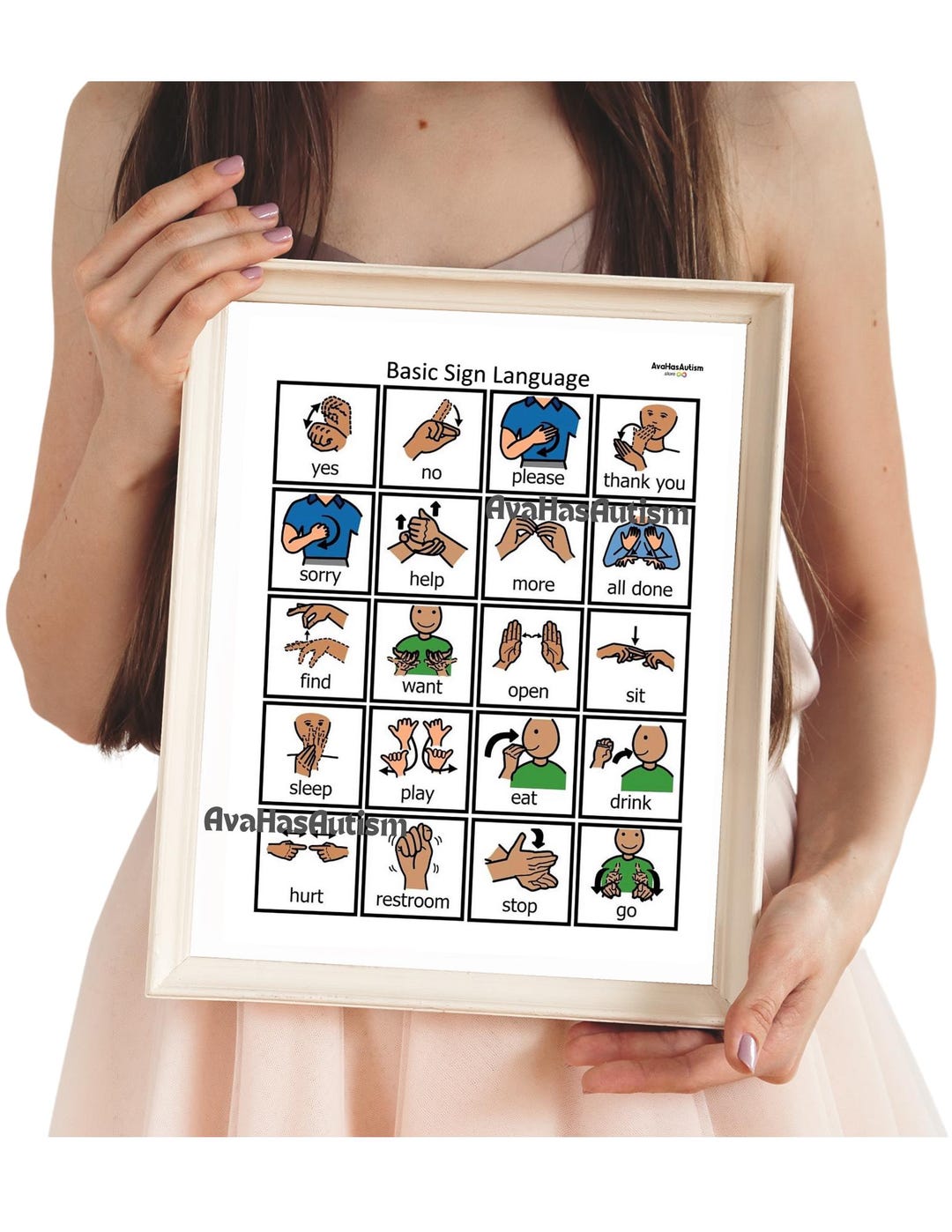 Basic Sign Language Board- Communication Board- Visual Aid - Etsy
