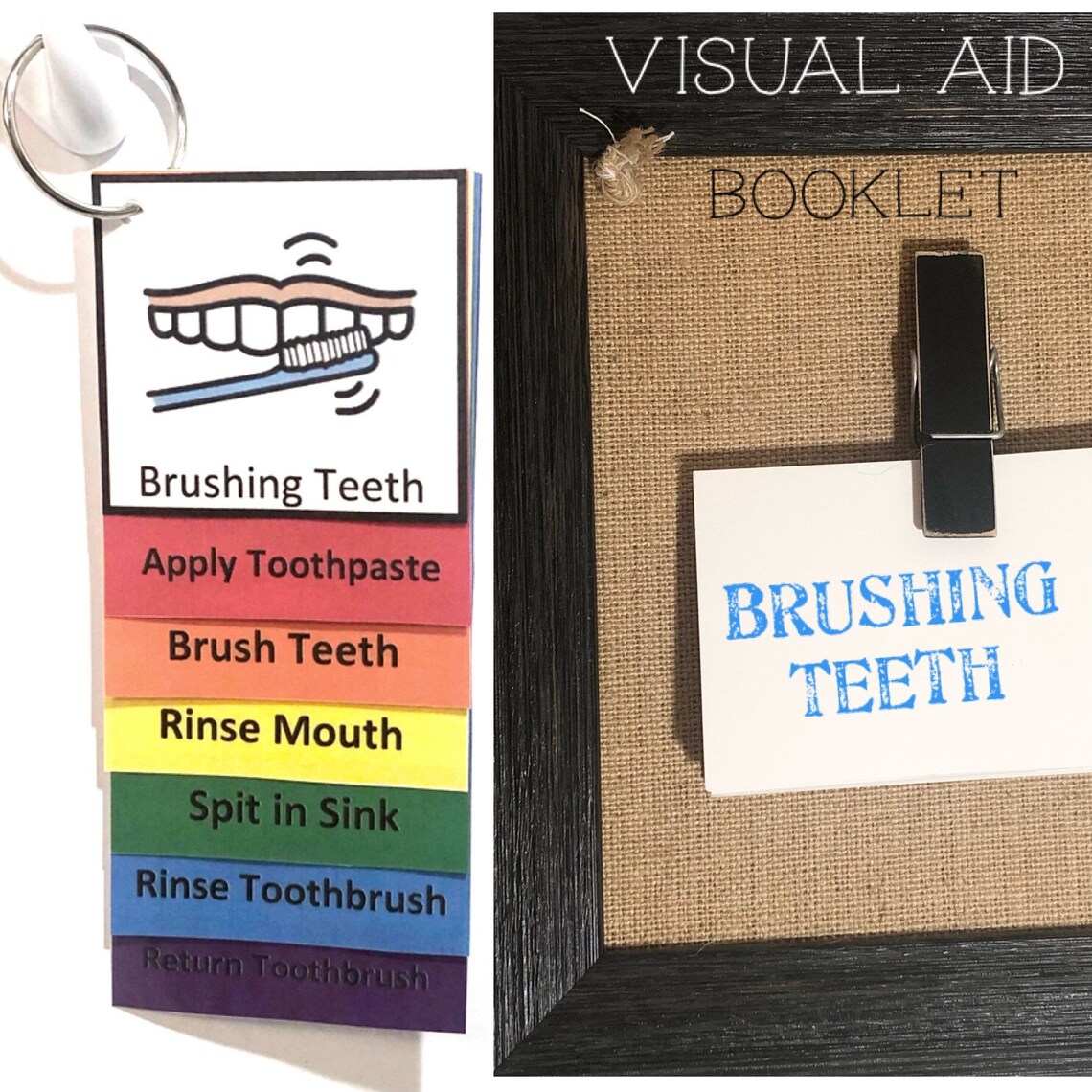 Brushing Teeth Visual Aid Booklet Autism Visual Schedule | Etsy