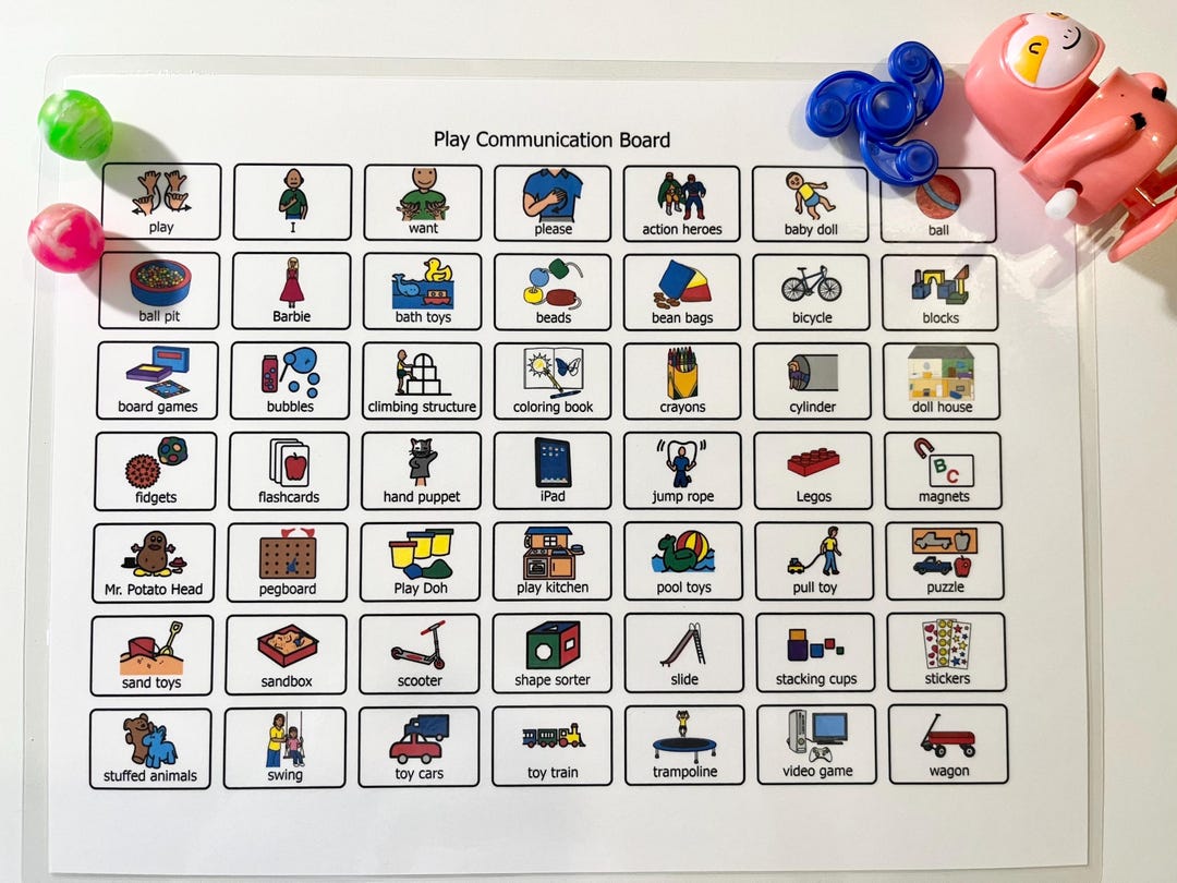 Play Communication Board-49 Nonverbal Autism Apraxia - Etsy