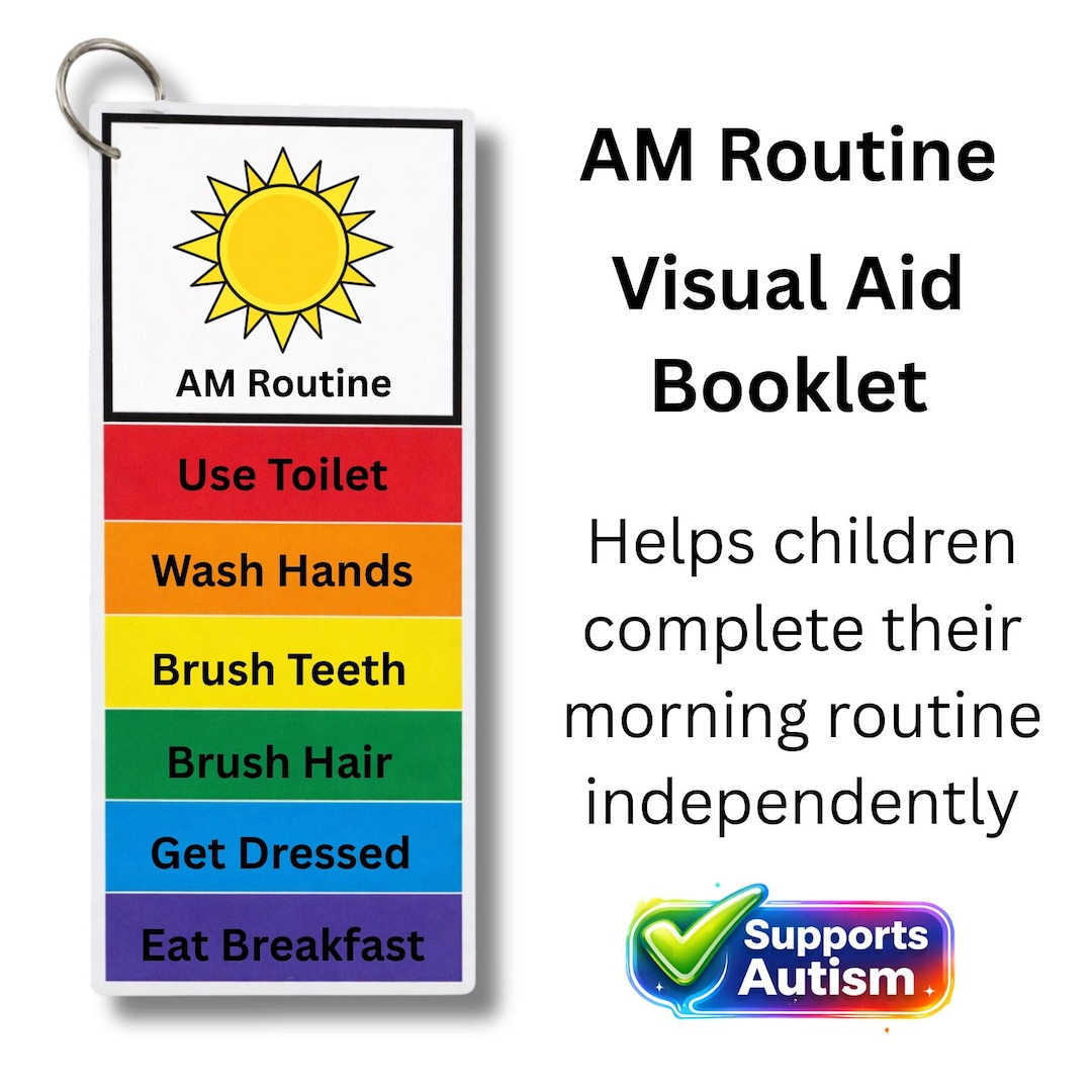 Morning Routine Visual Cards for Autism & ADHD | AM Routine Flip Book ...