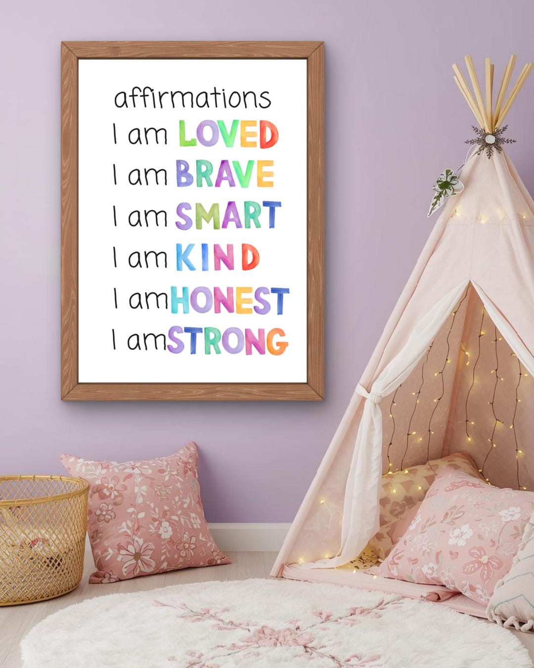 Positive Affirmations Kids Poster for Playroom, Classroom, or Therapy ...