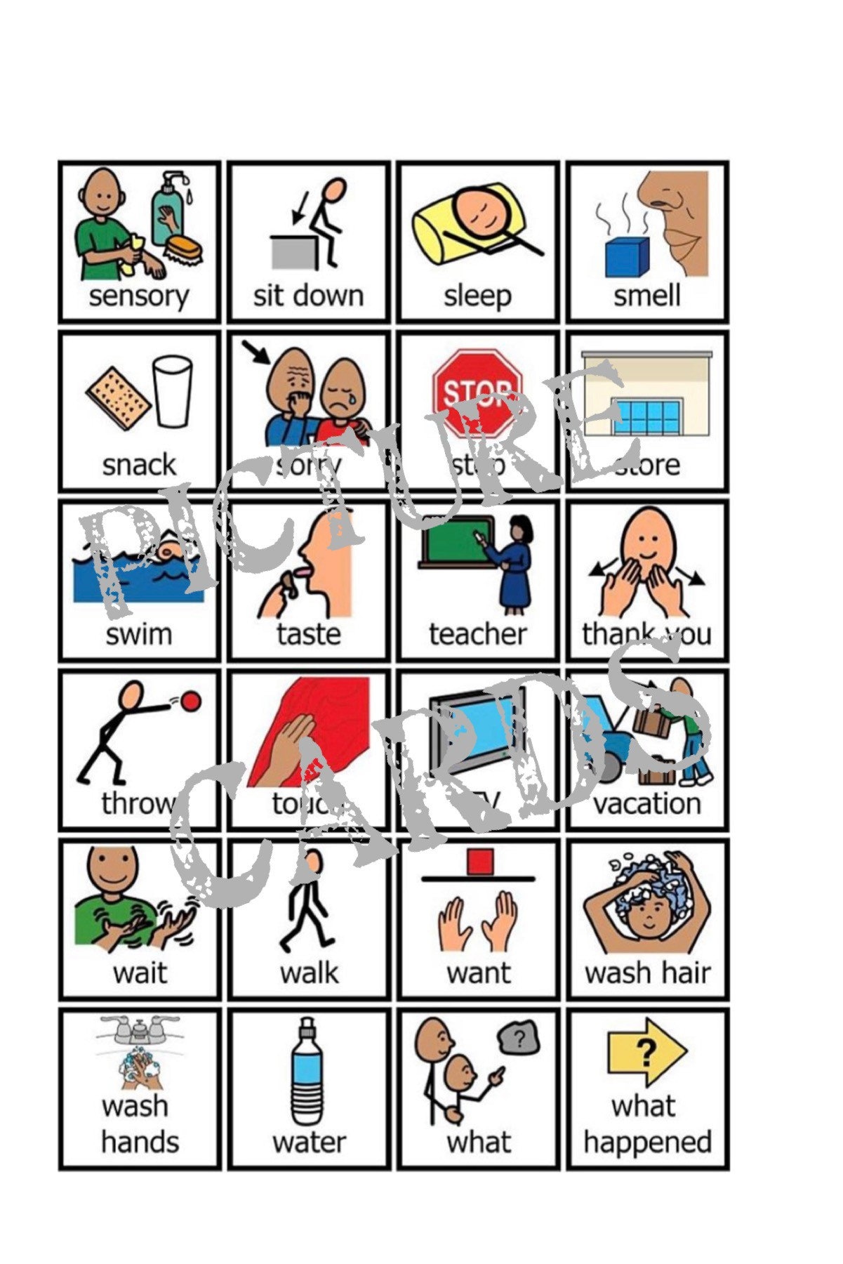 Picture Communication Loose Cards 96 Count Autism Speech - Etsy