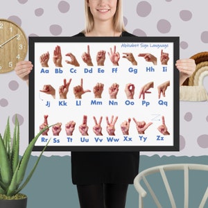 Sign Language Alphabet- Framed Poster - Etsy