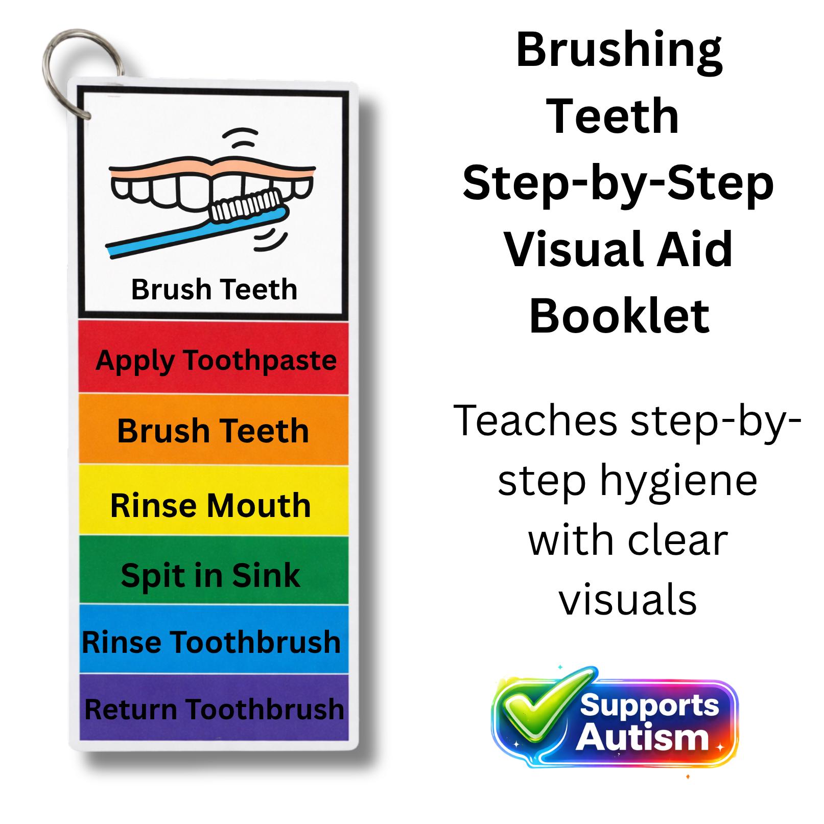 Brushing Teeth Visual Cards for Autism & ADHD | Tooth Brushing Steps ...